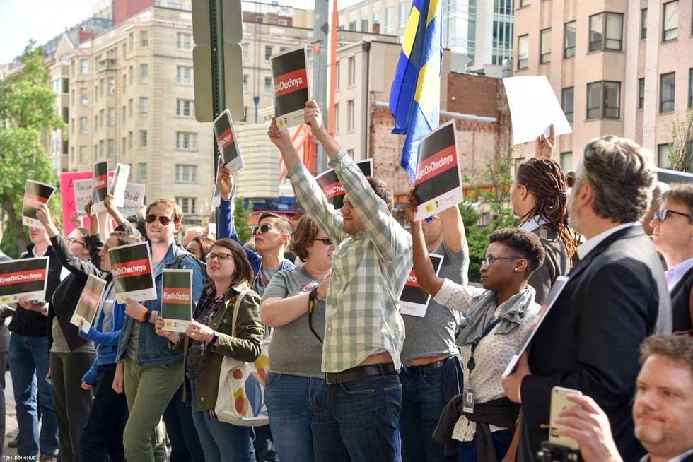 Protesters Demand Moscow Stop Chechen Atrocities