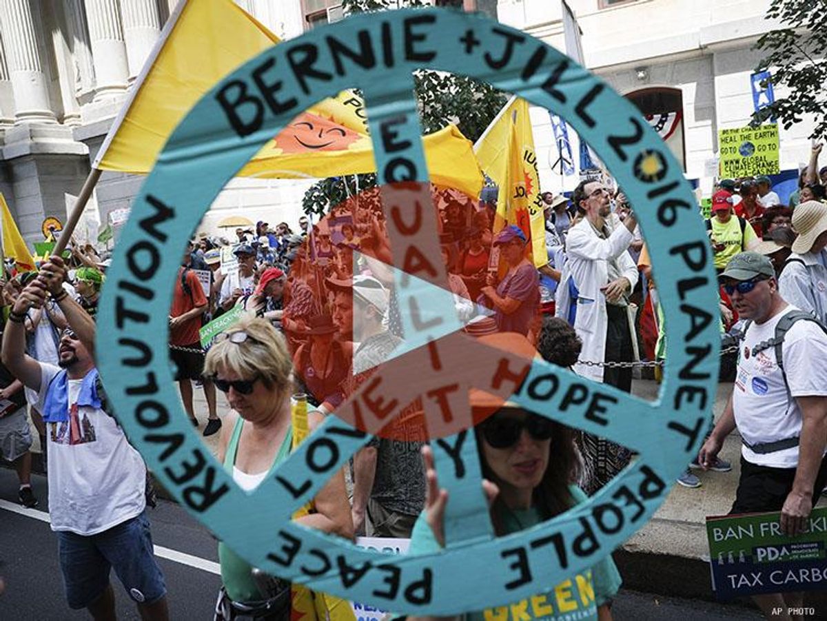 Protesters Greet Delegates to Democratic National Convention (Video)