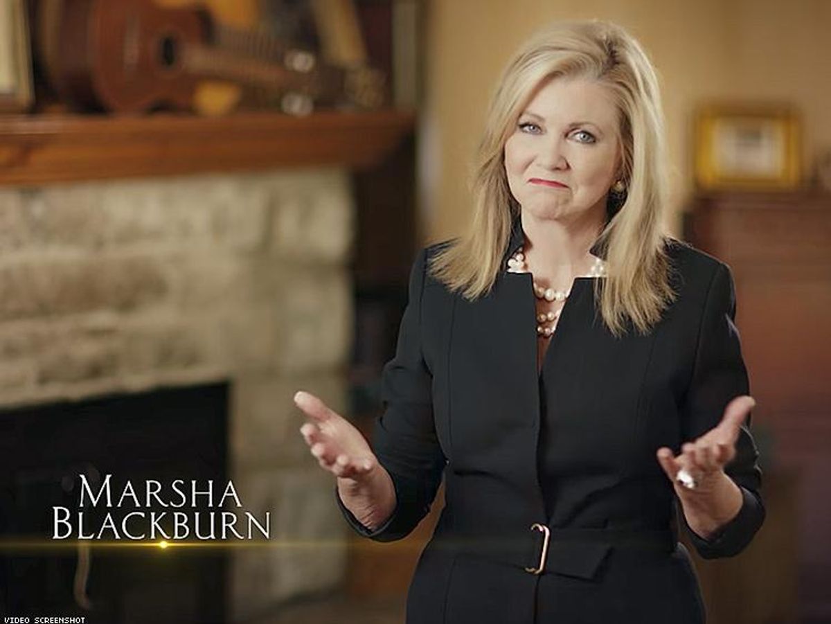 Twitter Blocks Marsha Blackburn’s Inflammatory Senate Campaign Ad