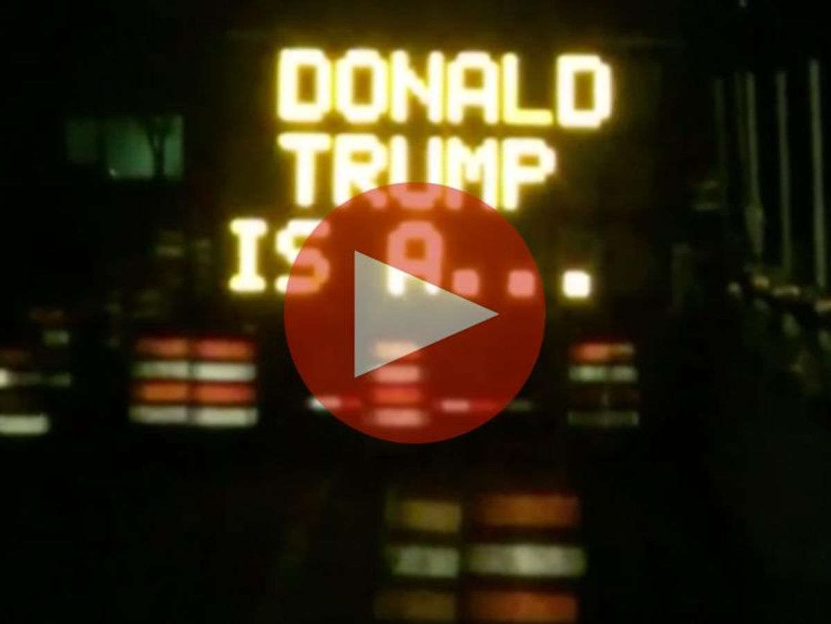 These Road Signs Come With Anti-Trump Hazard Message (Video)