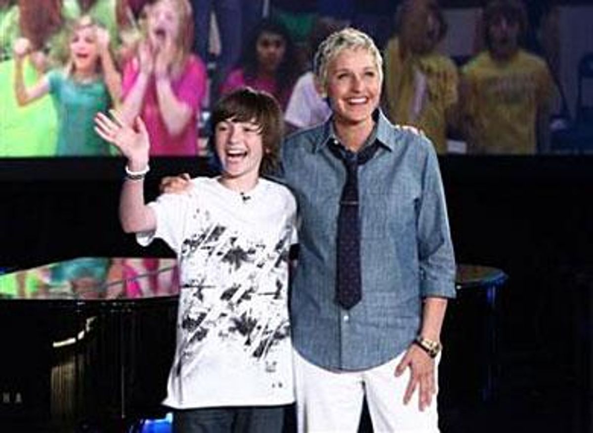 Ellen Signs Gaga Kid to Record Label