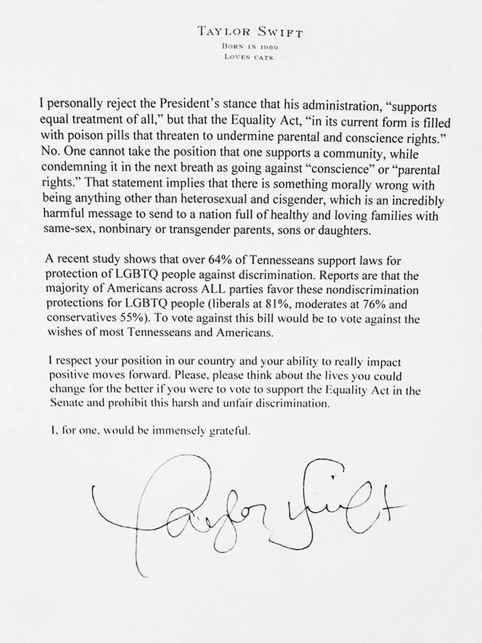 Taylor Swift Kicks Off Pride Month: 'I Reject the President's Stance ...