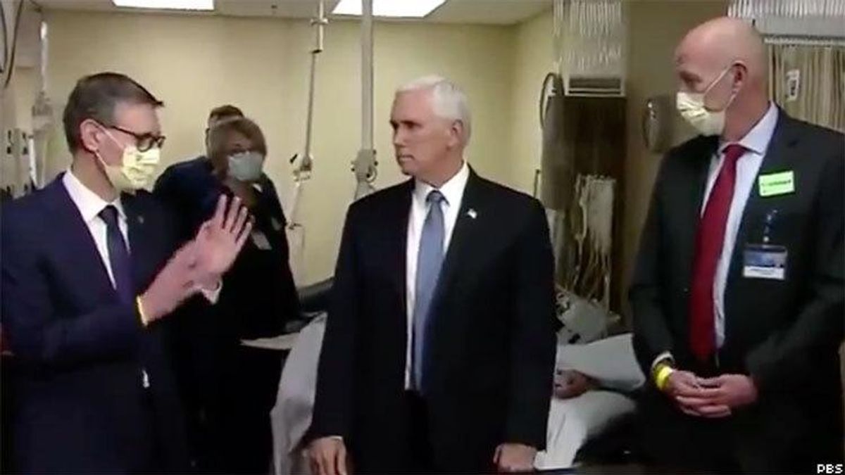 Mike Pence, Standing Next to Patients, Defies Mayo Clinic Mask Policy