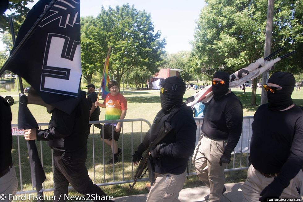 Armed Neo-Nazis With Swastika Flags Disrupt Wisconsin Pride Event