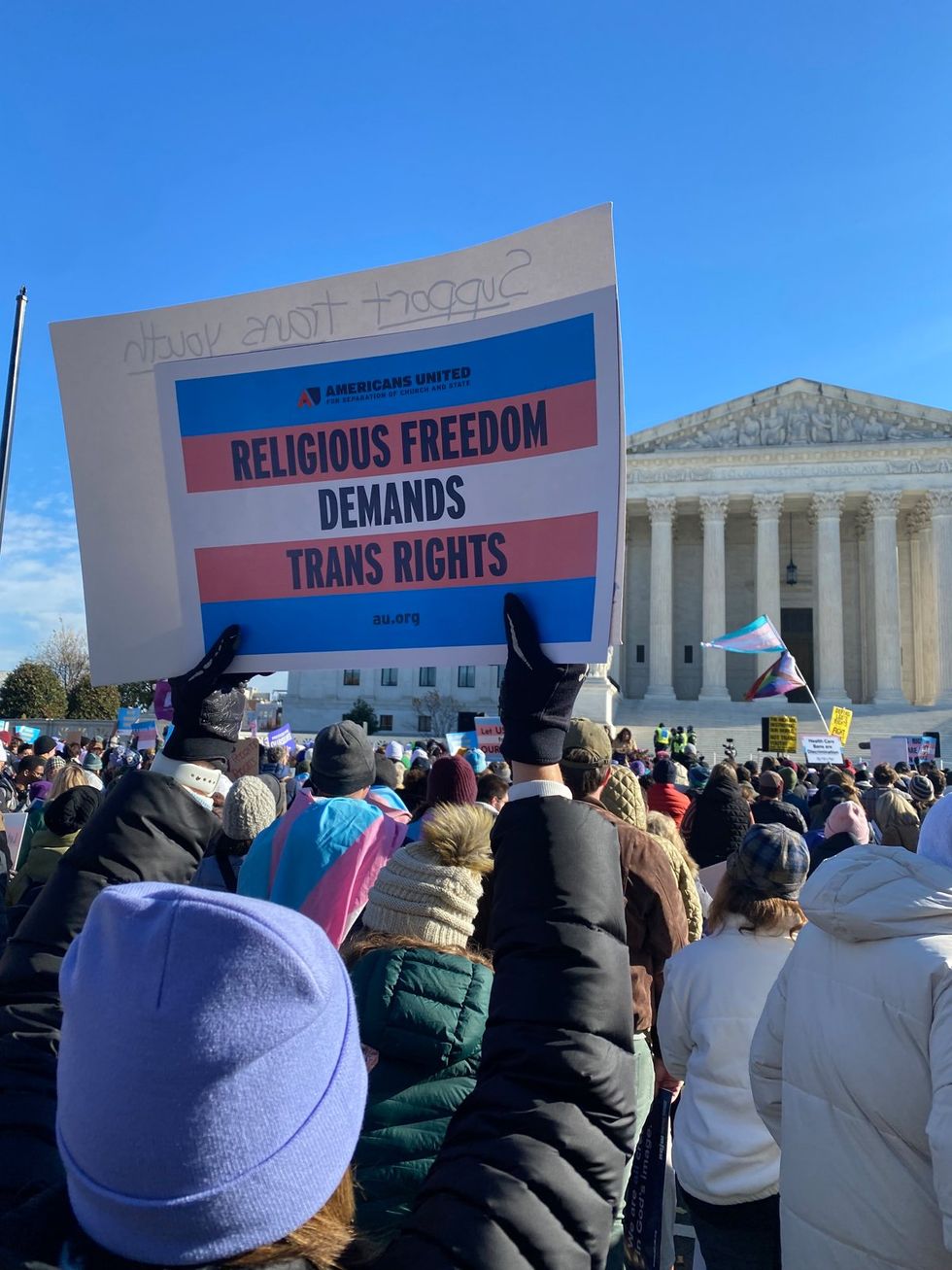 In photos: U.S. v. Skrmetti protest at the Supreme Court | Advocate.com