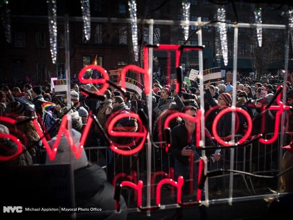 Thousands Swarm Stonewall Inn to Protest Trump