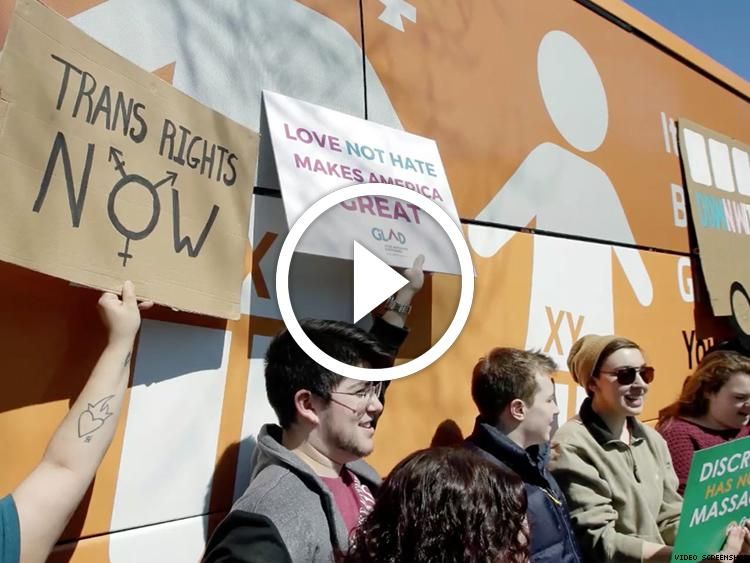 Anti-Transgender 'Free Speech Bus' Met With Protests in Santiago