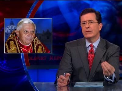 WATCH: 'The Pope Came Out of the Closet?' Asks Stephen Colbert