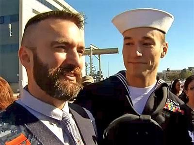 WATCH: U.S. Navy Observes First Gay Homecoming Kiss