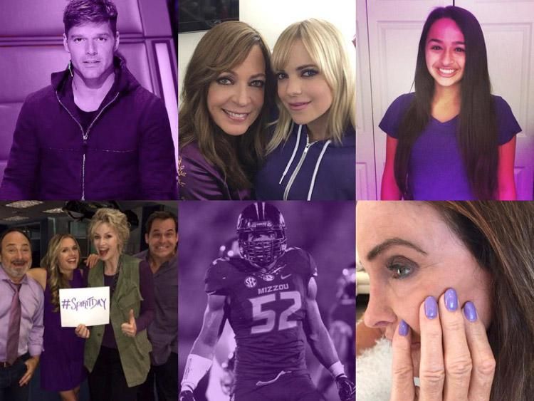 Celebrities and Brands That Went Purple for #SpiritDay