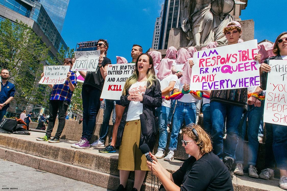Protest Against Chechnya Crimes Lights Up NYC, Grindr
