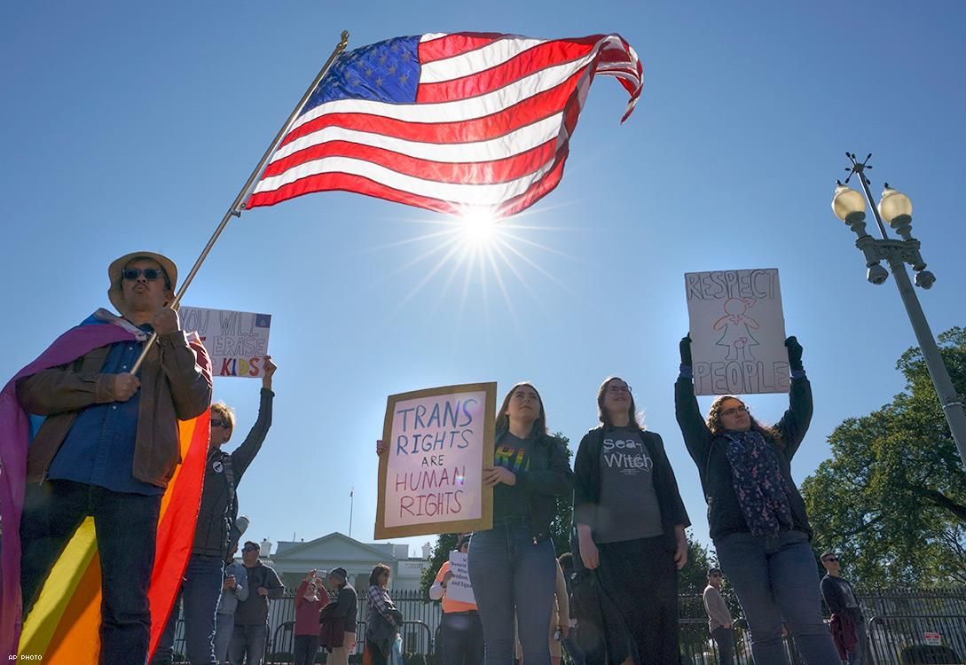 Activists Protest at White House Over Trans Erasure Efforts