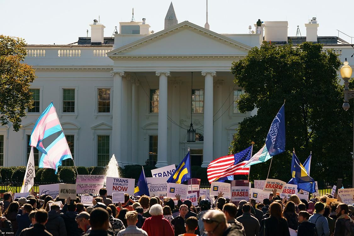 Activists Protest at White House Over Trans Erasure Efforts