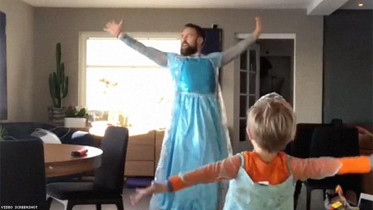 Dad & Son Dance to Frozen's 'Let It Go' Dressed as Elsa in Viral Video